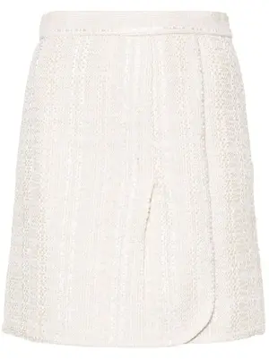 IRO PARIS Cotton-blend Wrap Mini Skirt - Beige