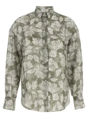 Brunello Cucinelli Printed Silk Shirt - Multicolor