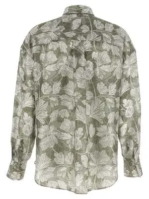 Brunello Cucinelli Printed Silk Shirt - Multicolor
