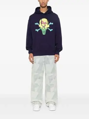 ICECREAM Cones&bones Printed Hoodie - Blue