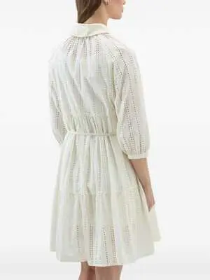 Woolrich Cotton Broderie Anglaise Shirt Dress - White