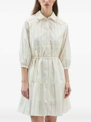 Woolrich Cotton Broderie Anglaise Shirt Dress - White