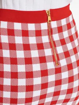 Balmain Vichy Mini Skirt - Red