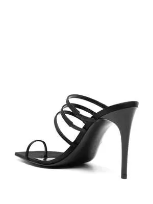 Saint Laurent Satin Heel Mules - Black