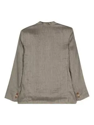 ALYSI Striped Single-breasted Jacket - Grey