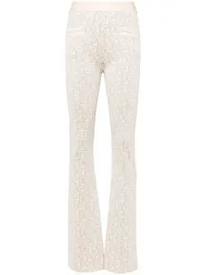 Palm Angels Monogram Jacquard Knit Trousers - White