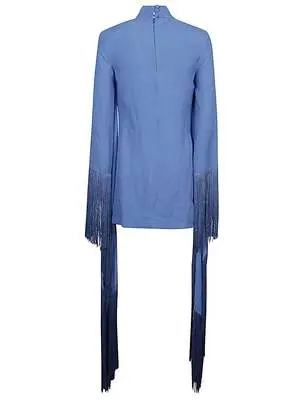 TALLER MARMO Mini Del Mar Fringed Mini Dress - Blue