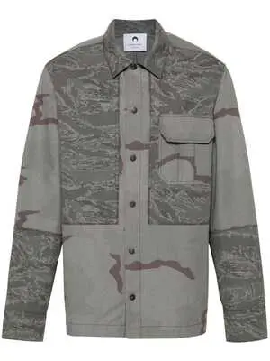 MARINE SERRE Camouflage Print Overshirt - Grey