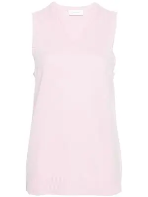 Sportmax V-neck Wool Vest - Pink