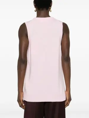 Sportmax V-neck Wool Vest - Pink