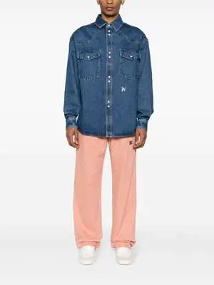 Palm Angels Monogram Denim Shirt - Blue