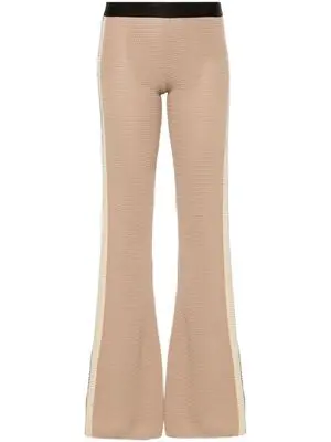 Palm Angels Logo Tape Knitted Trousers - Beige