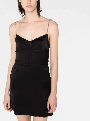 Palm Angels Chain Straps Mini Slip Dress - Grey