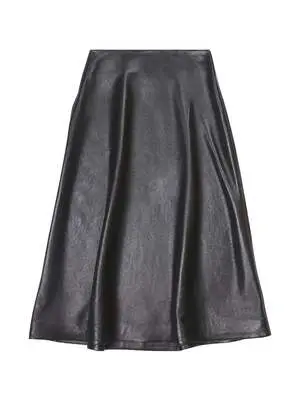 Balenciaga Leather Midi Skirt