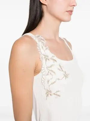 ERMANNO FIRENZE Embroidered Tank Top