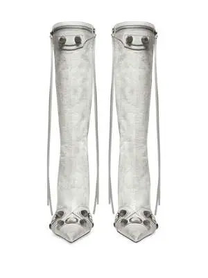 Balenciaga Le Cagole Leather Boots - White
