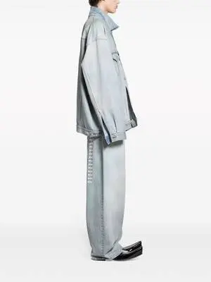 Balenciaga Sticker Denim Jacket - Clear Blue