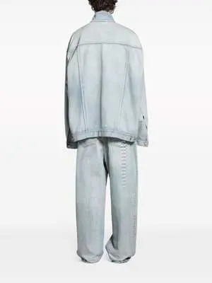 Balenciaga Sticker Denim Jacket - Clear Blue