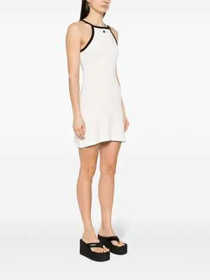 COURREGES Buckle Contrast Short Dress - White