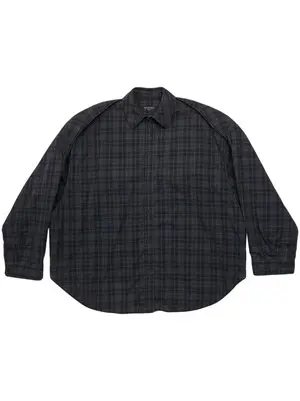 Balenciaga Checked Flannel Shirt - Grey
