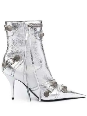 Balenciaga Le Cagole 90mm Ankle Boots - Silver