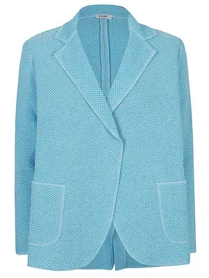 BASE Cotton And Linen Blend Knitted Jacket - Clear Blue