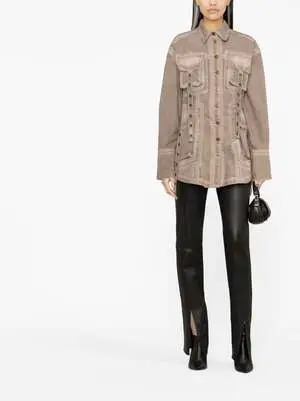 Blumarine Eyelet-detailed Denim Jacket