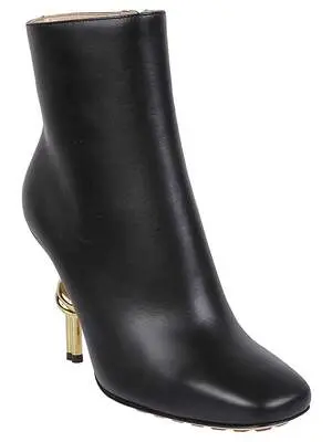 Bottega Veneta Knot Leather Ankle Boots - Black