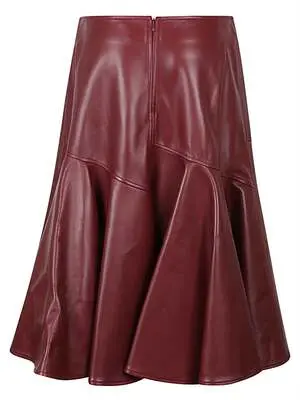 Bottega Veneta Leather A-line Midi Skirt