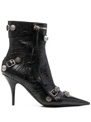 Balenciaga Le Cagole Leather Boots - Black