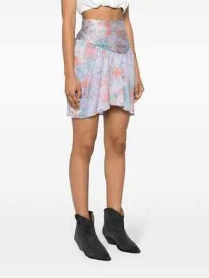 IRO PARIS Floral Print Silk Mini Skirt - Lilac