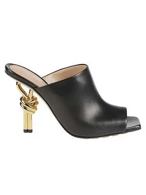 Bottega Veneta Knot Leather Mules - Black