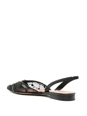 MALONE SOULIERS Misha Embellished Mesh Slingback Ballet Flats