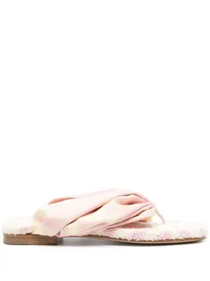 Burberry Check Thong Sandals - White