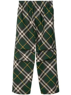 Burberry Check Trousers - Green