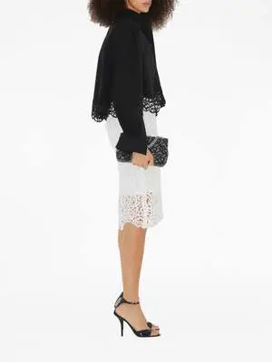 Burberry Macramé-lace Pencil Skirt - White