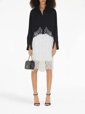 Burberry Macramé-lace Pencil Skirt - White