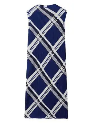 Burberry Check Motif Silk Dress
