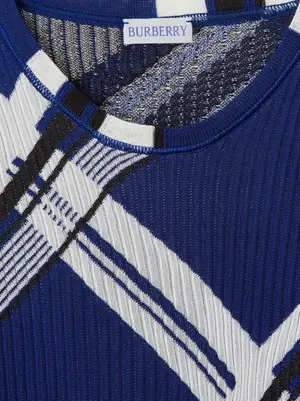 Burberry Check Motif Silk Dress