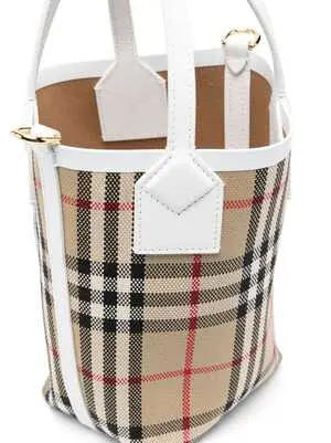 Burberry Vintage Check Mini Bucket Bag - Beige