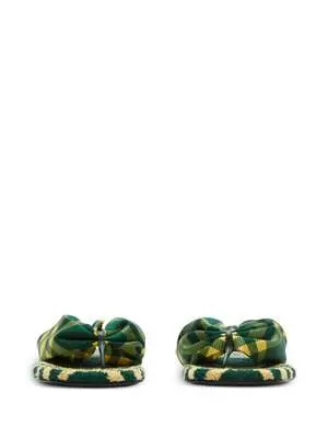 Burberry Check Thong Sandals - Green
