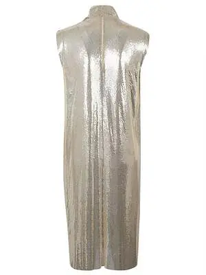 Sportmax Metallic Knit Mini Dress - Golden