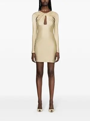 Coperni Twisted Cut-out Mini Dress - Beige