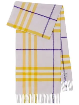 Burberry Giant Check Cashmere Scarf - Lilac