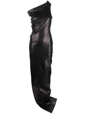 Rick Owens Sequinned Asymmetric Maxi Dress - Blue