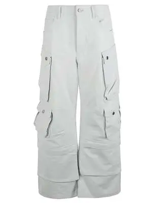 FERMAS.CLUB Leather Cargo Trousers - White