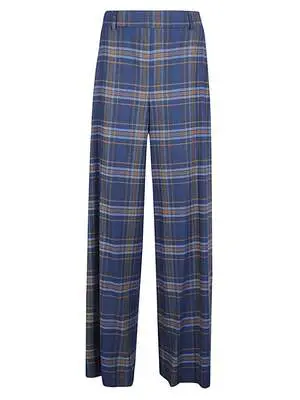 NIU Wide Leg Checkered Trousers