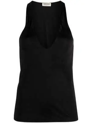 Saint Laurent Deep Neckline Jersey Top