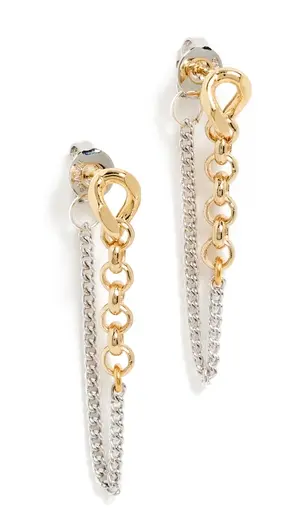 Shashi Kelly Two Tone Chain Earrings