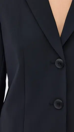Tibi Tropical Wool Max Blazer - Navy